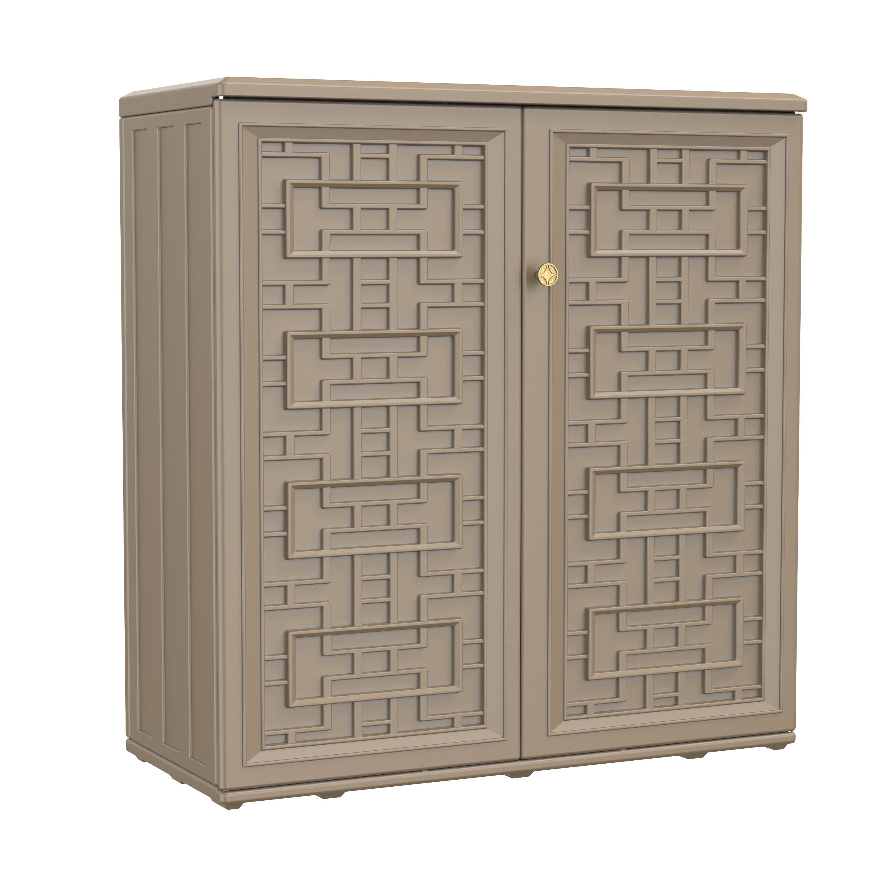 AVA Multipurpose Waterproof Outdoor Storage Shoe Cabinet Brown – House+